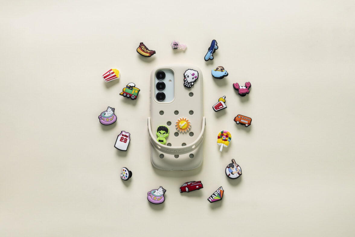 I love this silly Crocs phone case for Samsung's new devices